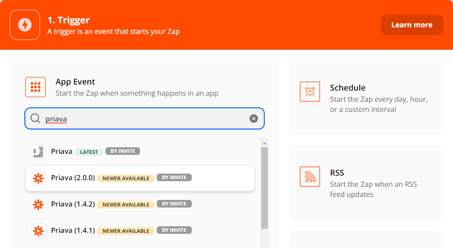 Configuring the Priava Integration in Zapier – Priava