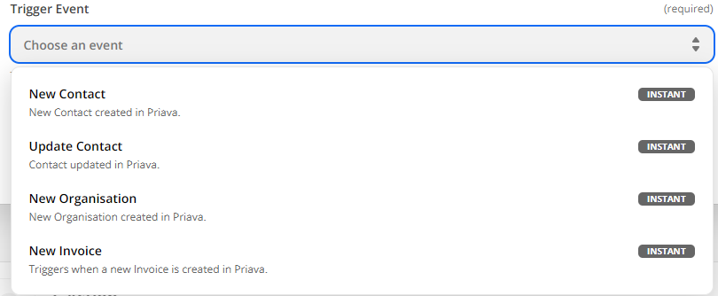 Configuring the Priava Integration in Zapier – Priava
